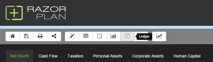Ledger Screen - RazorPlan User Guide - 1