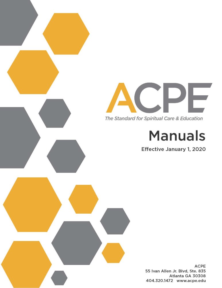 Cover Page - ACPE Manuals - 2020