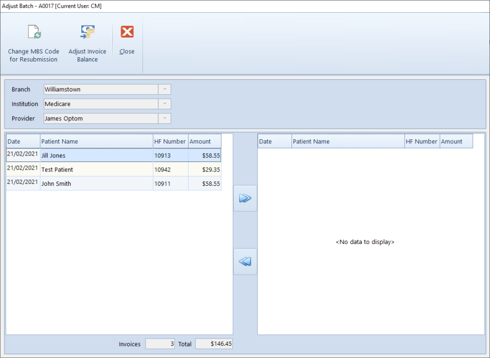 Adjust Batch - Optomate Touch - Version 1.0