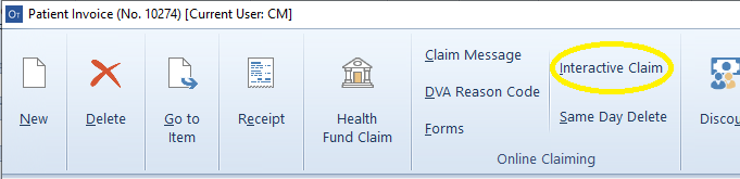 Interactive Patient Claims - Optomate Touch - Version 1.0