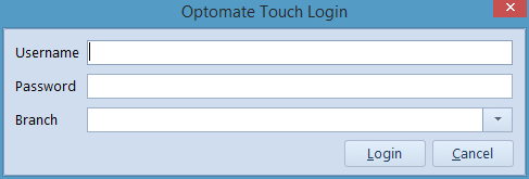 Login - Optomate Touch - Version 1.0