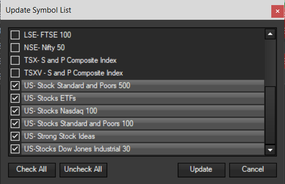 How To Update The Default Symbol List - PTS Primo Charts Manual - 1.0
