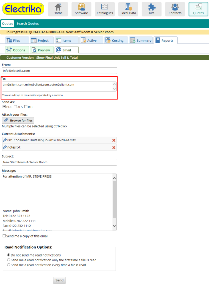 Sending emails to multiple clients - User Guide - 1