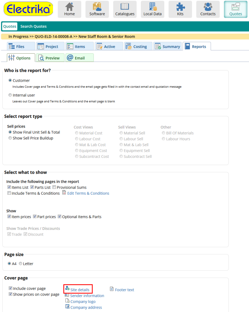 Adding project site details - User Guide - 1