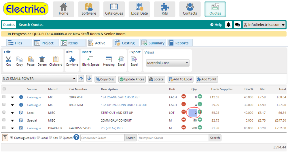 Updating part quantity and values - User Guide - 1 Updating part quantity and values - User Guide - 1