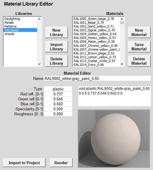 Material Library Editor - SPOT Pro v.5 - 5.0