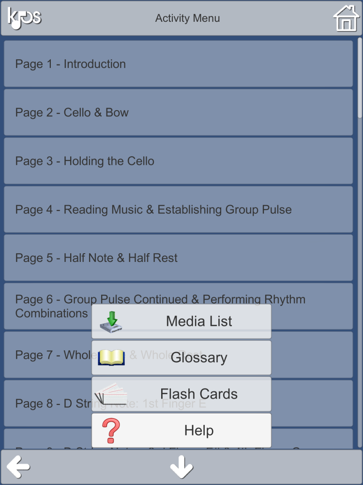 Activity Menu - Interactive Practice Studio App - 1