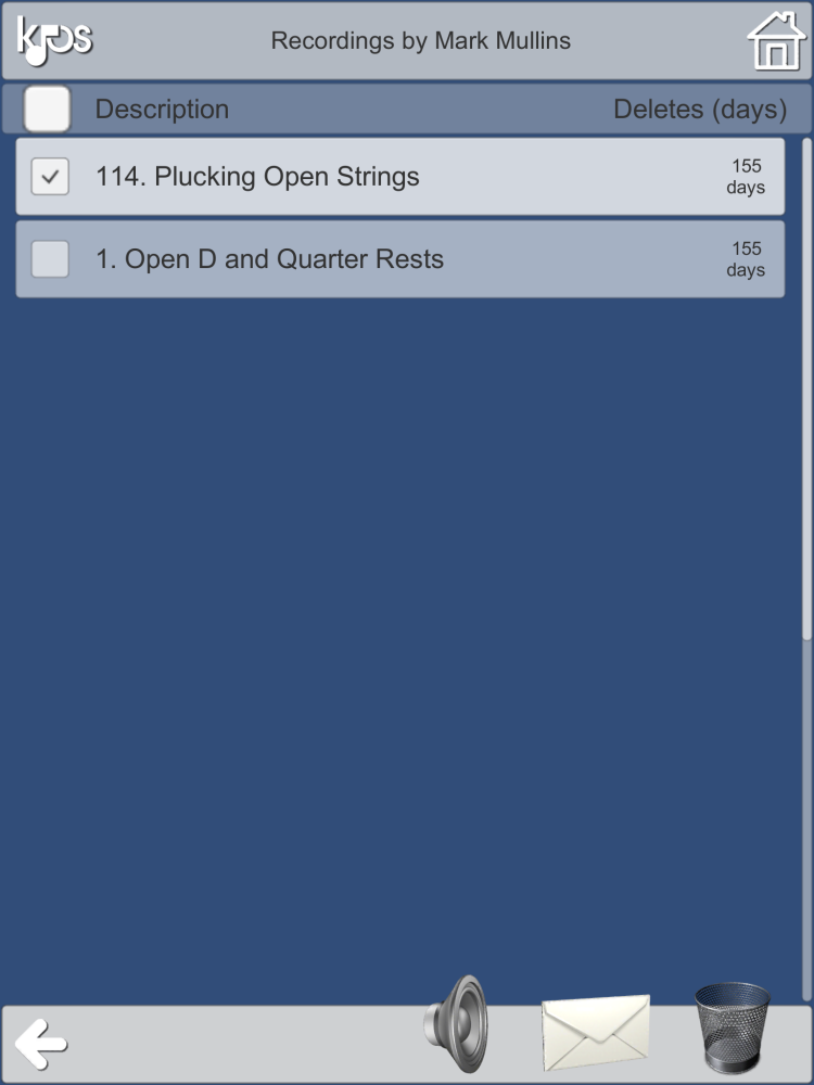 My Recordings - Interactive Practice Studio App - 1