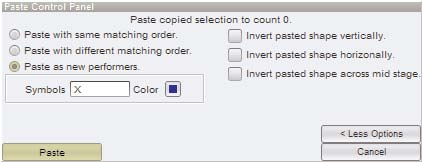Edit: Paste Performers - Pyware 3D User Guide - 9.0