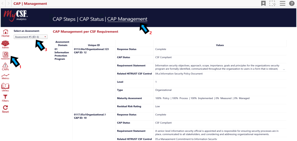 CAP Management - MyCSF 2.0 - 1