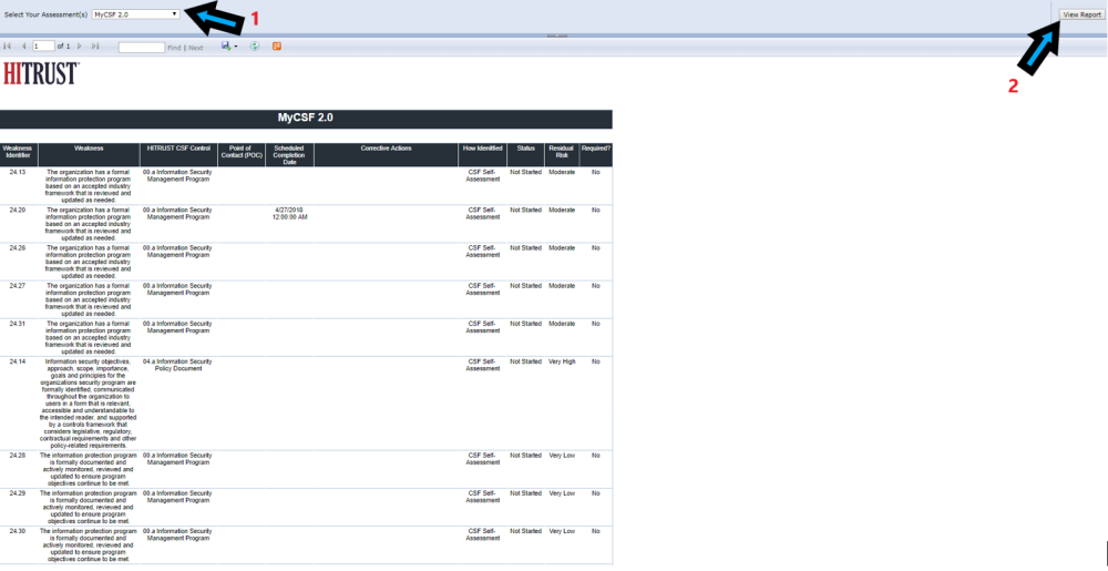 CAP Report - MyCSF 2.0 - 1