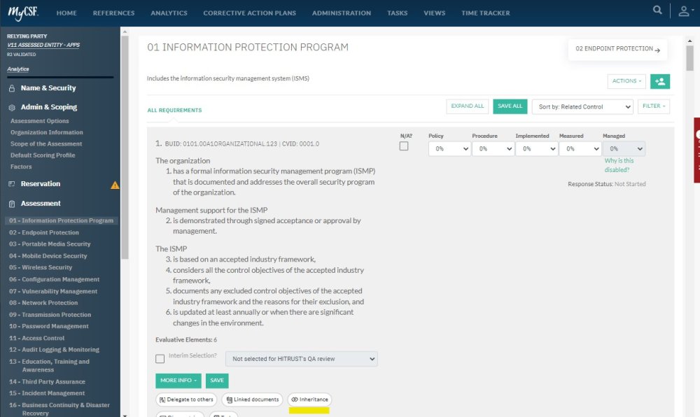How To Create/Apply Internal Inheritance Requests - MyCSF 2.0 - 1