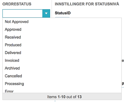 Showing status levels in production client - - 1