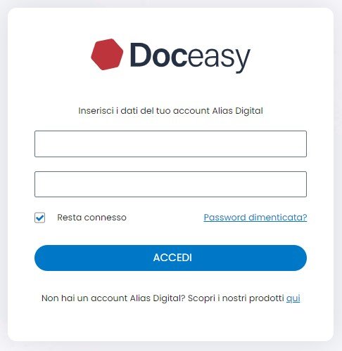 Accesso alla piattaforma - Manuale DocEasy R5 - Manuale Doceasy