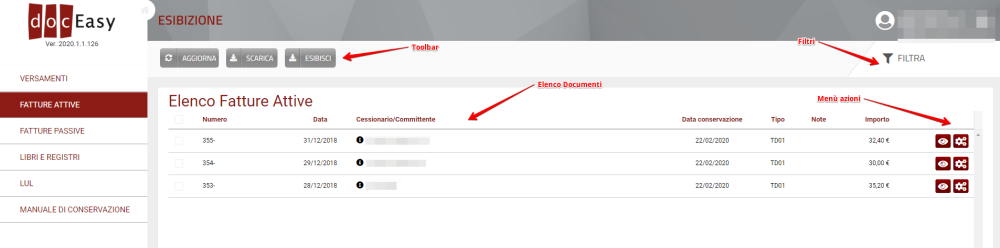 Conservazione – Fatture attive e passive - Manuale DocEasy R5 - Manuale ...