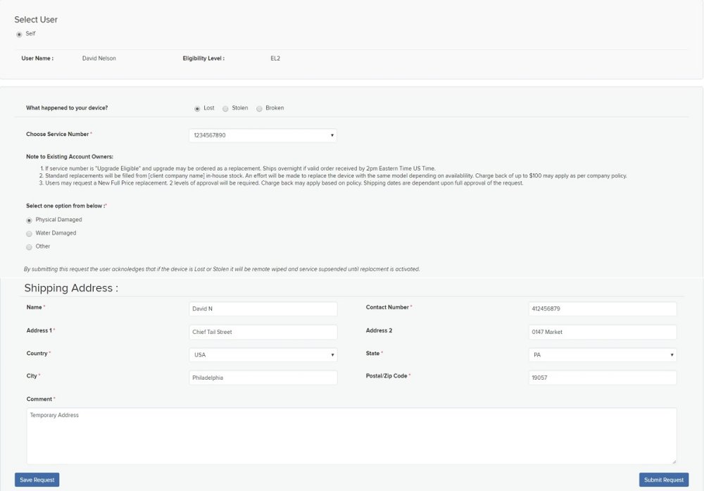 Request Lost, Stolen or Broken Device Replacement - Employee User - 1