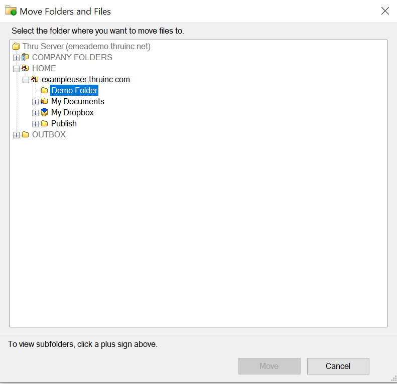 Moving Files/Folders in Thru Explorer - User Guide - Open