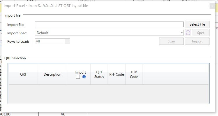 Import from S.19.01.01.LISTV QRT layout file - User Guide - Current Version