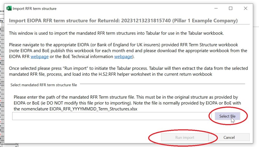 Tabular return checklist - User Guide - Current Version