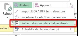 Refresh standing data helper sheets - User Guide - Current Version