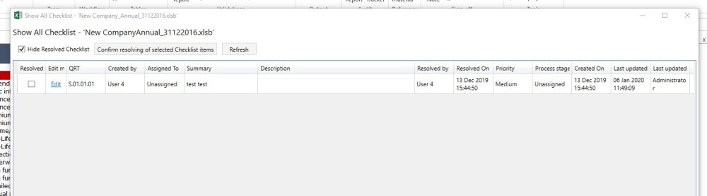 Checklist - User Guide - Current Version