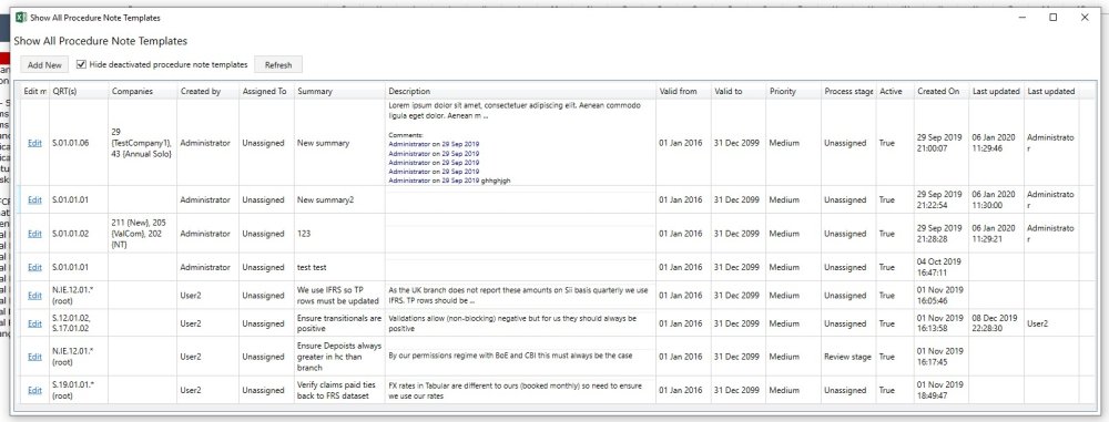 Show All Procedure Notes - User Guide - Current Version