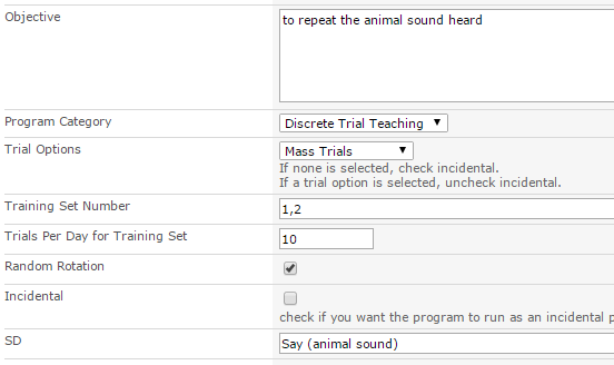 Using Discrete Trials - Big Data - Back-end Configuration - 1