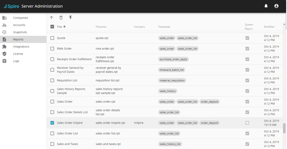 Custom Reports Spire User Manual 3 5