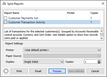 Reports - Spire User Manual - 3.10
