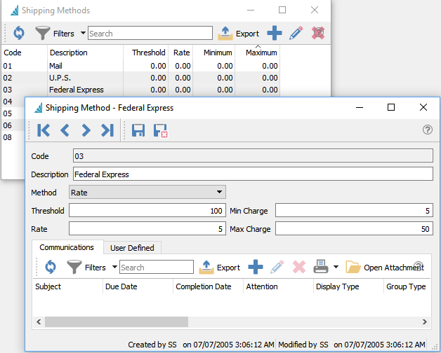 Ship Via - Spire User Manual - 3.0