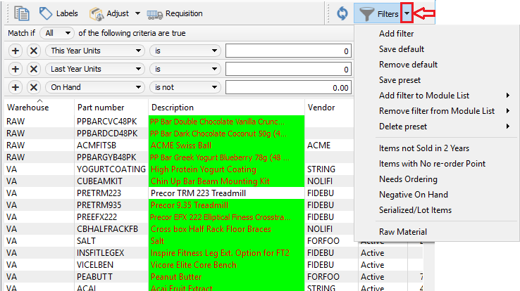 Filters - Spire User Manual - 3.0