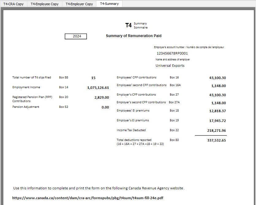 Payroll T4’s and T4 Summary - Spire User Manual - 3.12
