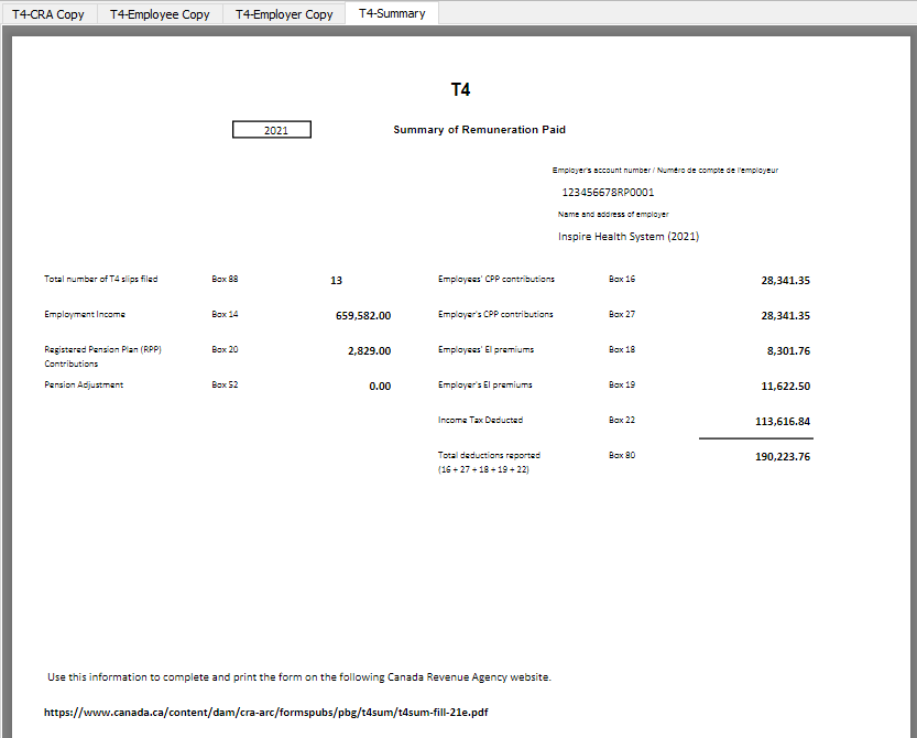 Payroll T4’s and T4 Summary - Spire User Manual - 3.9