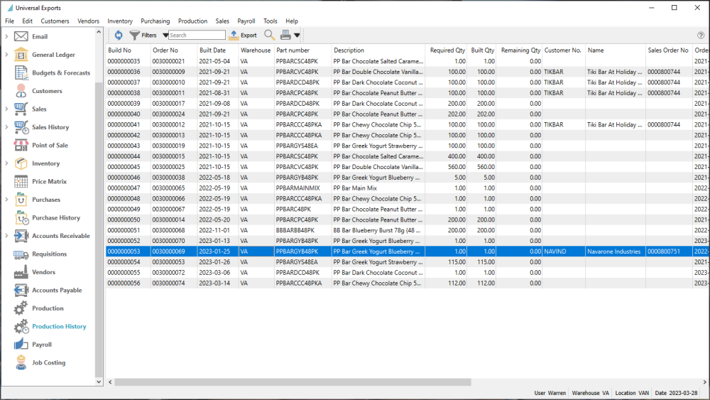 Production History - Spire User Manual - 3.13