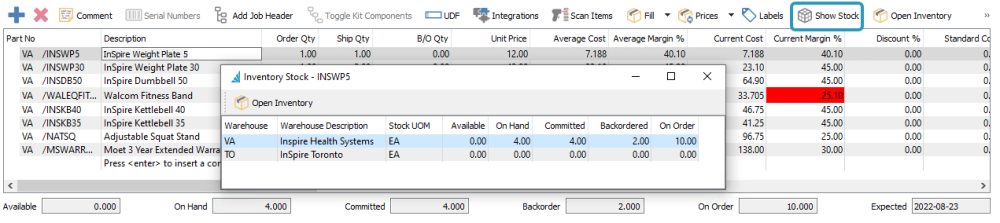 Show Stock - Spire User Manual - 3.13