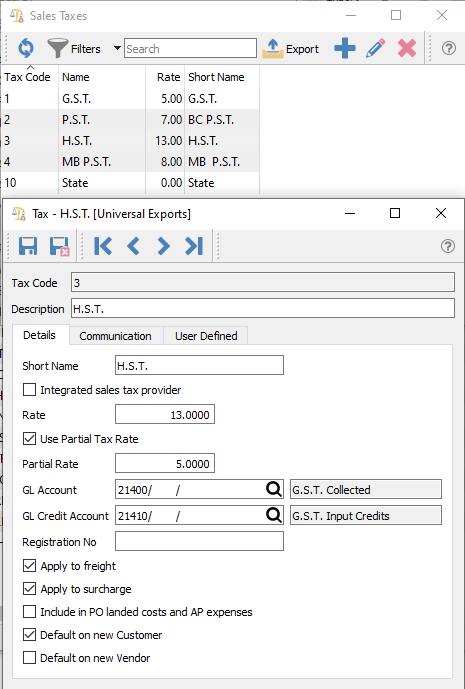 Sales Taxes - Spire User Manual - 3.13