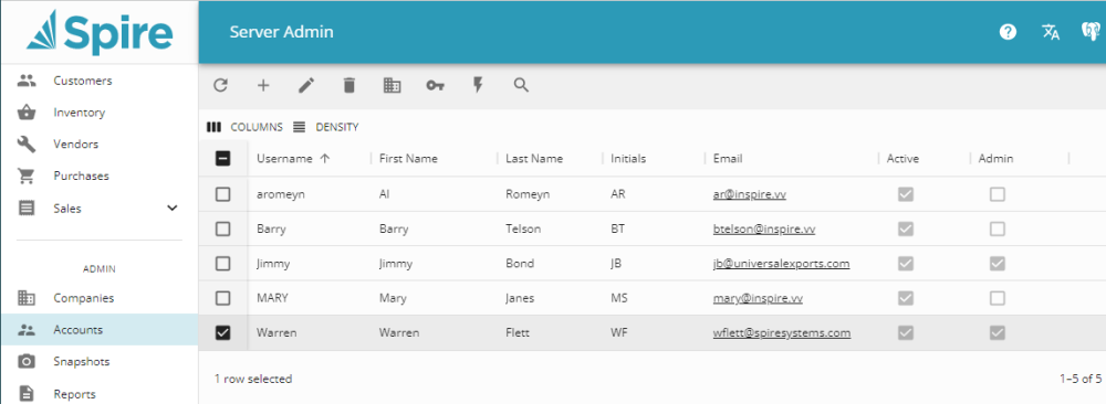 Accounts (Users) - Spire User Manual - 3.10