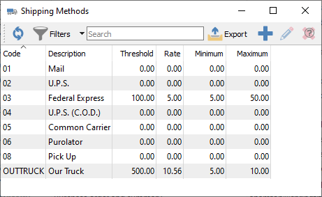 Shipping Methods - Spire User Manual - 3.9