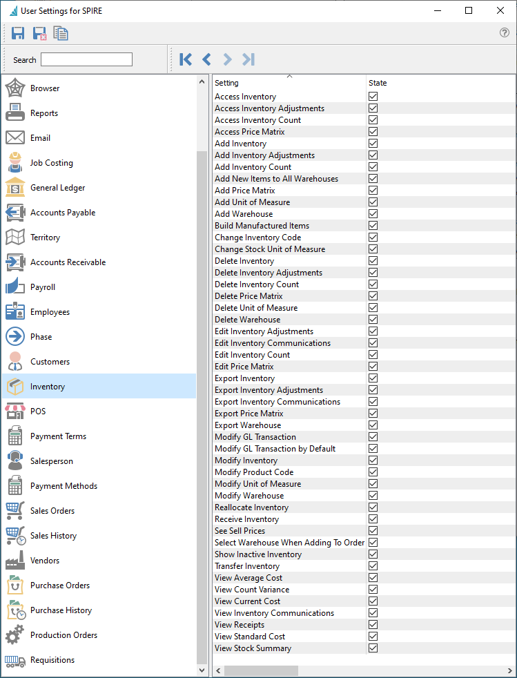 Inventory - Spire User Manual - 3.7
