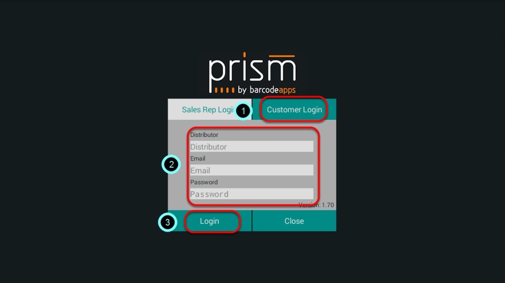 B. How To Login To PRISM App Android - BarcodeApps Manual - 1