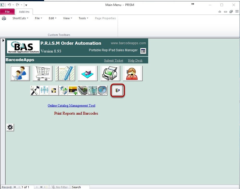 A. How To Login To PRISM Desktop - BarcodeApps Manual - 1