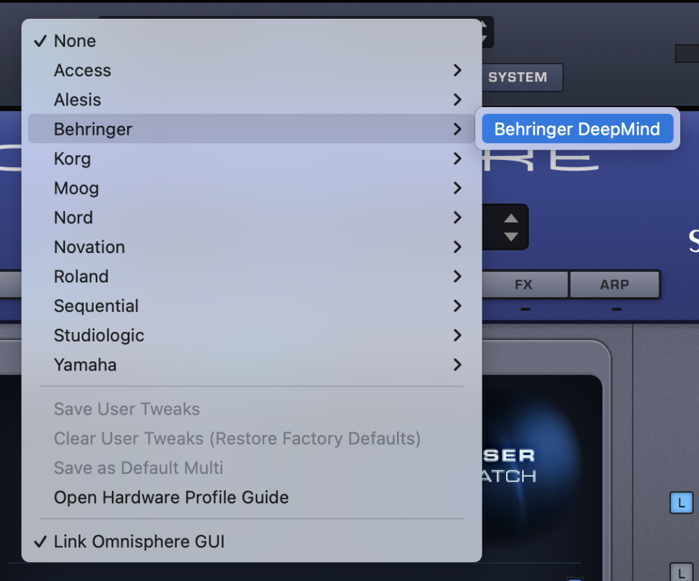 Setting up the DeepMind - Omnisphere HW - 2.8