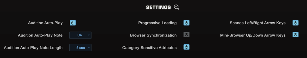 Browser Settings - Omnisphere 3 - 3.0