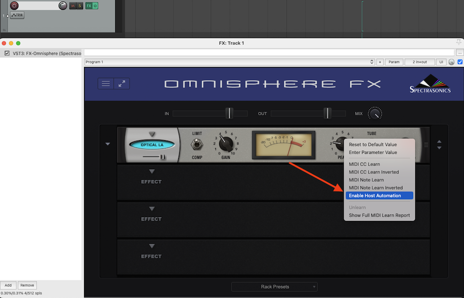 Reaper Host Automation - Omnisphere 3 - 3.0