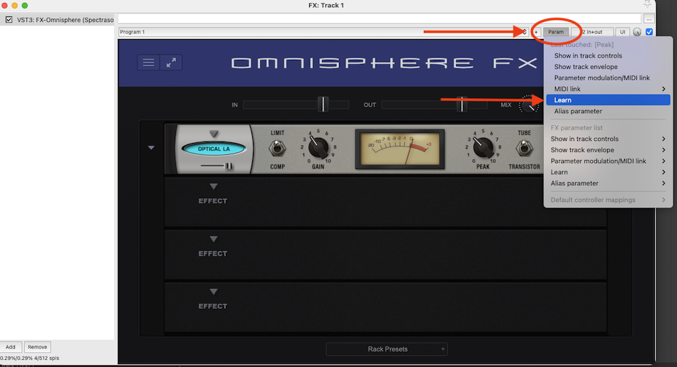 Reaper Host Automation - Omnisphere 3 - 3.0