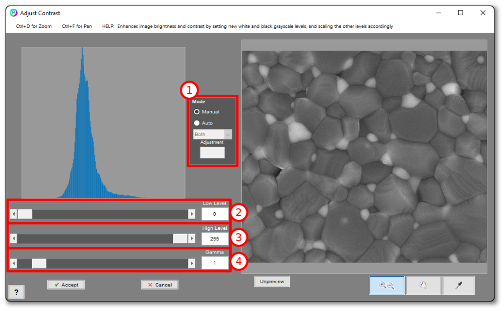 Adjust Contrast - MIPAR User Manual - v5.2