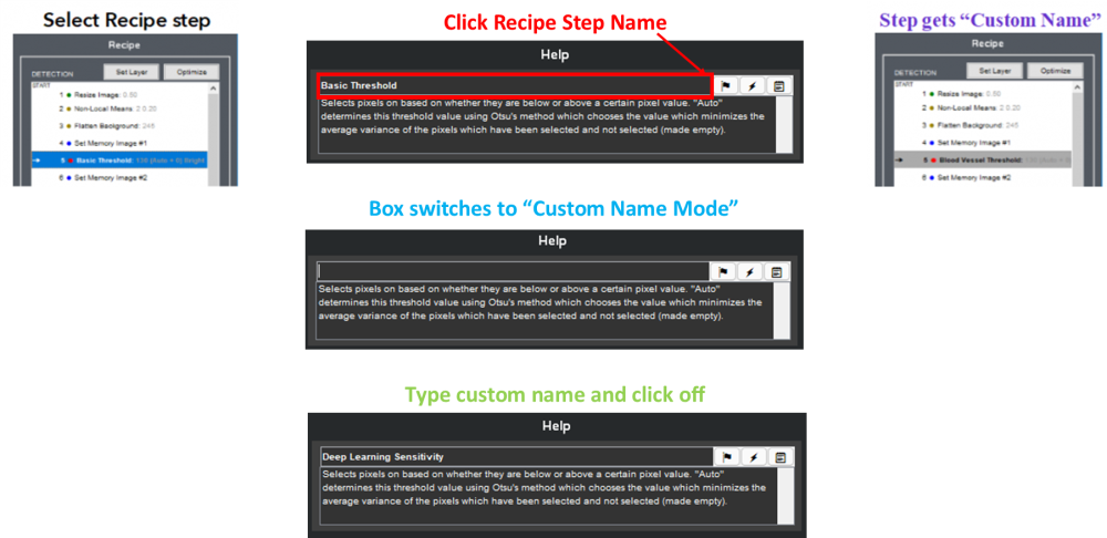 Notes, Flags, Interruptible, Custom Recipe Names - MIPAR User Manual - v5.3