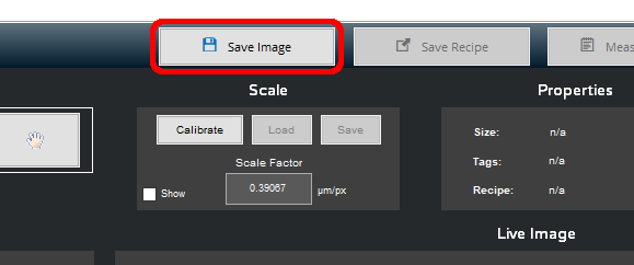 Saving a Captured Image - MIPAR User Manual - v5.3