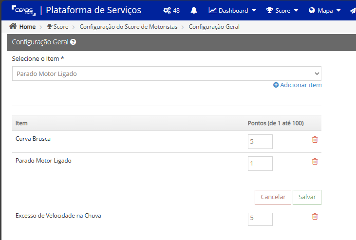 10.1 Configuração do Score de Motoristas - CPS – CEABS Plataforma de ...