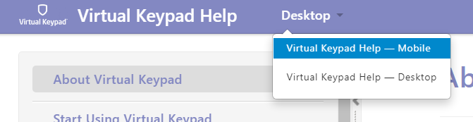 About Virtual Keypad - Virtual Keypad Help - Desktop